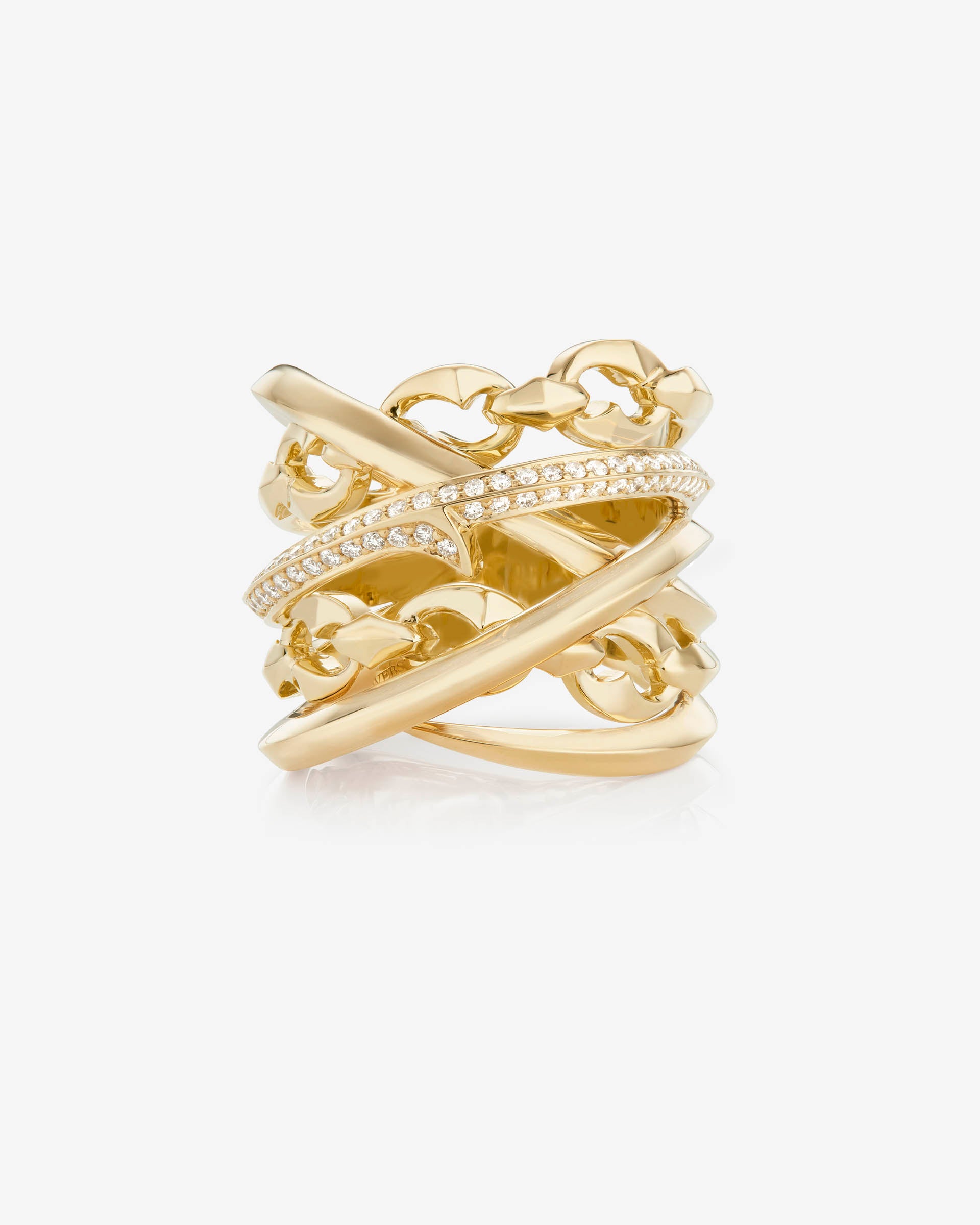 Yellow Gold Bound Together Large Band Ring | Stephen Webster