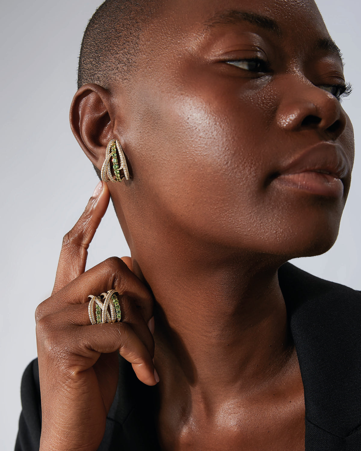 Yellow Gold and Garnet Bound Together Gem Band Ring | Stephen Webster