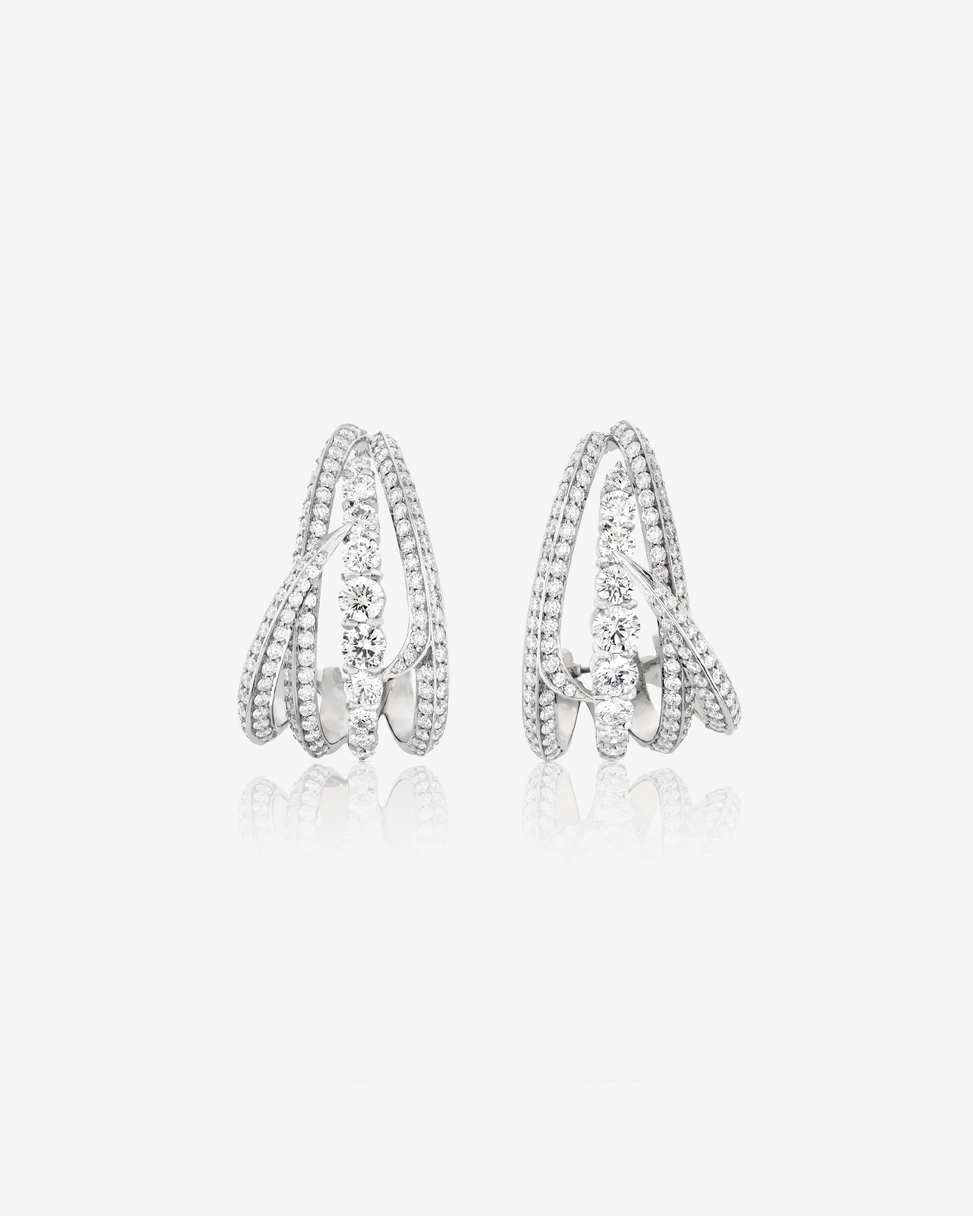 White Gold Bound Together Gem Cuff Earrings | Stephen Webster