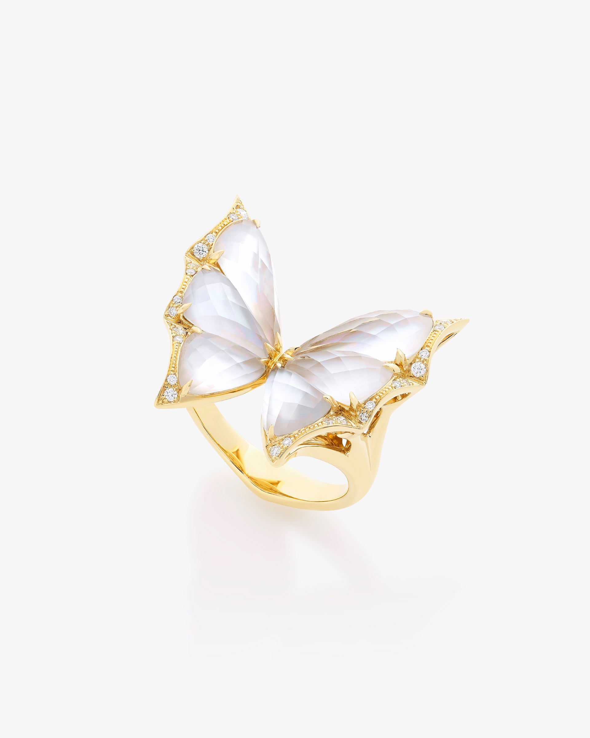 Mother of Pearl Crystal Haze Small Cocktail Ring | Stephen Webster