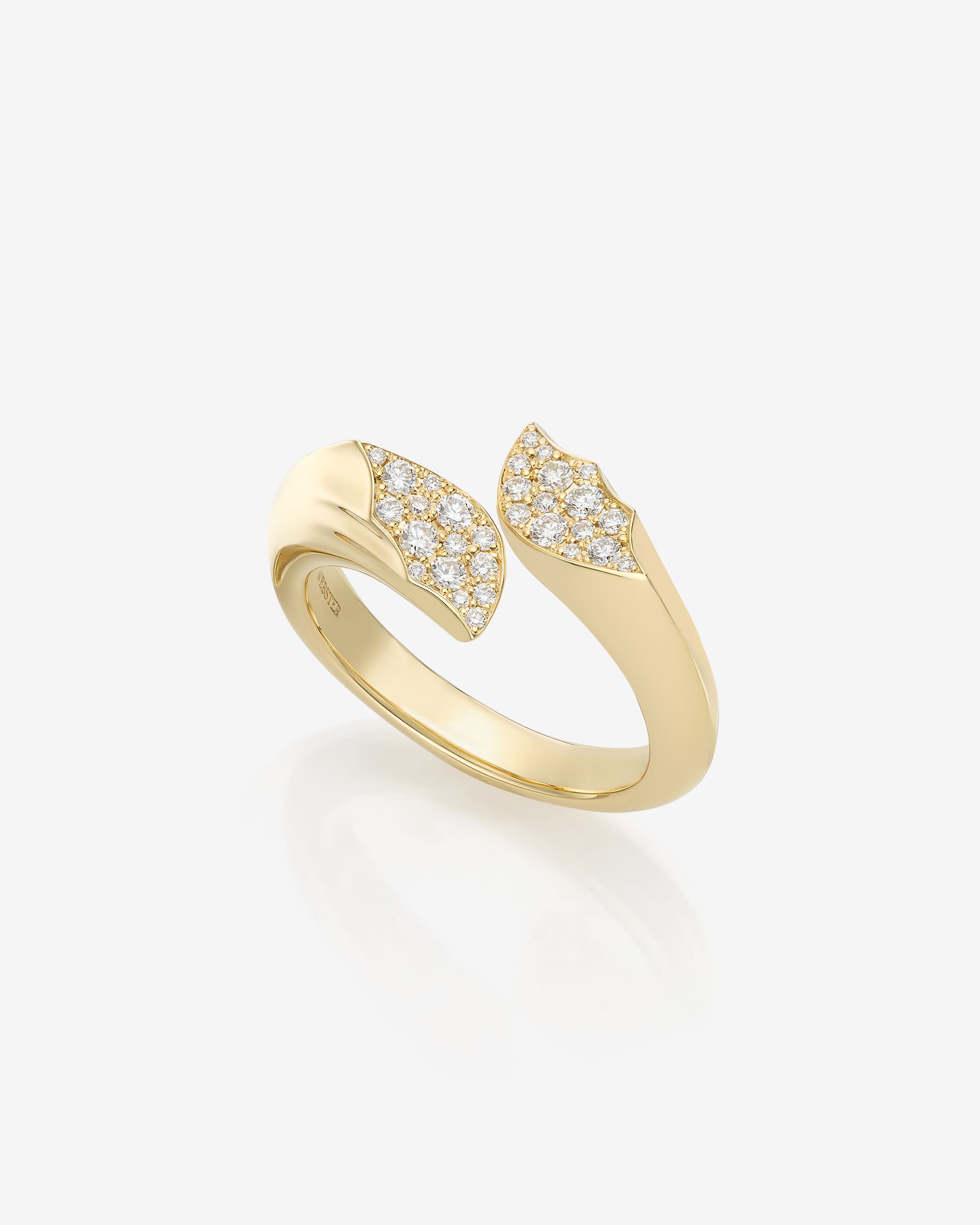 Pavé Split Wing Band in 18K Yellow Gold | Stephen Webster