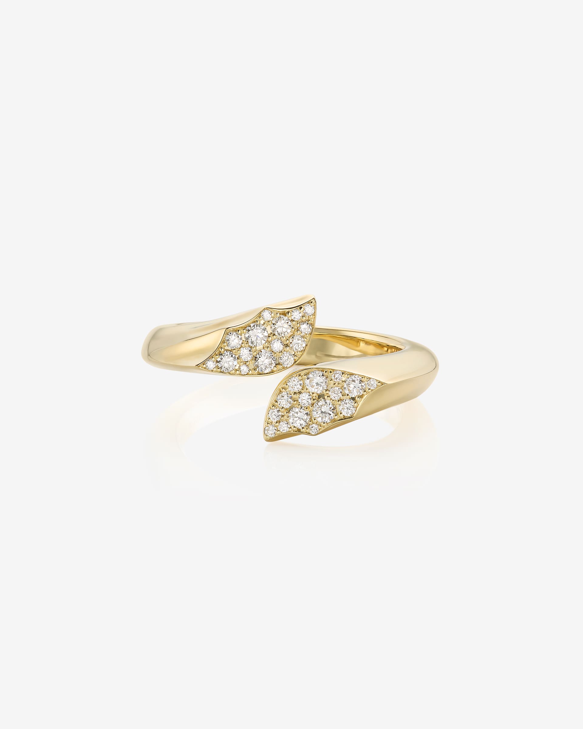 Pavé Split Wing Band in 18K Yellow Gold | Stephen Webster