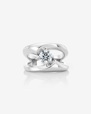 Sculpted Solitaire Ring in Platinum | Stephen Webster