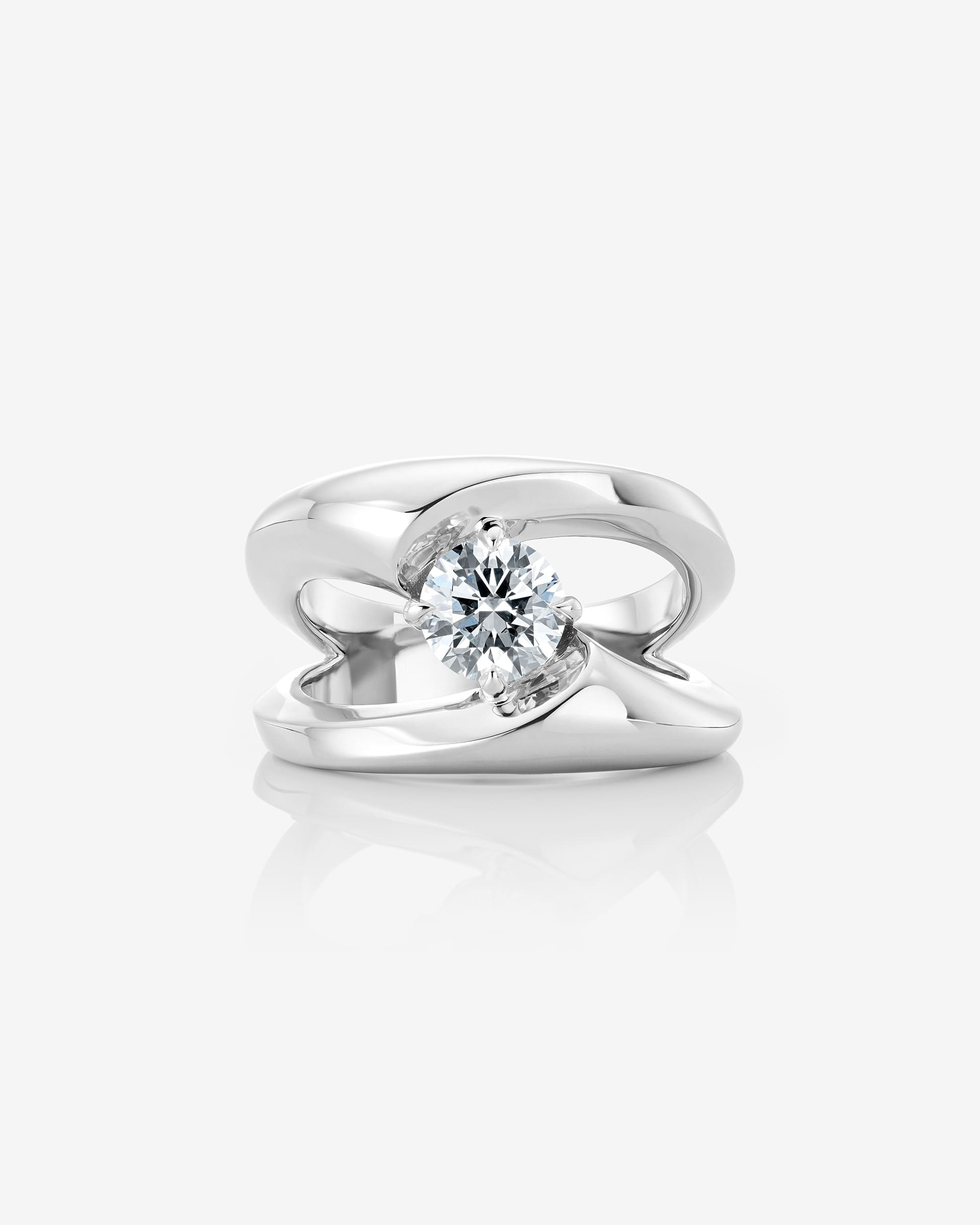 Sculpted Solitaire Ring in Platinum | Stephen Webster