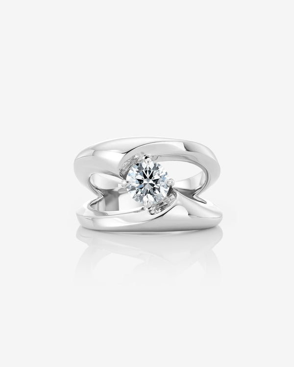 Sculpted Solitaire Ring in Platinum | Stephen Webster