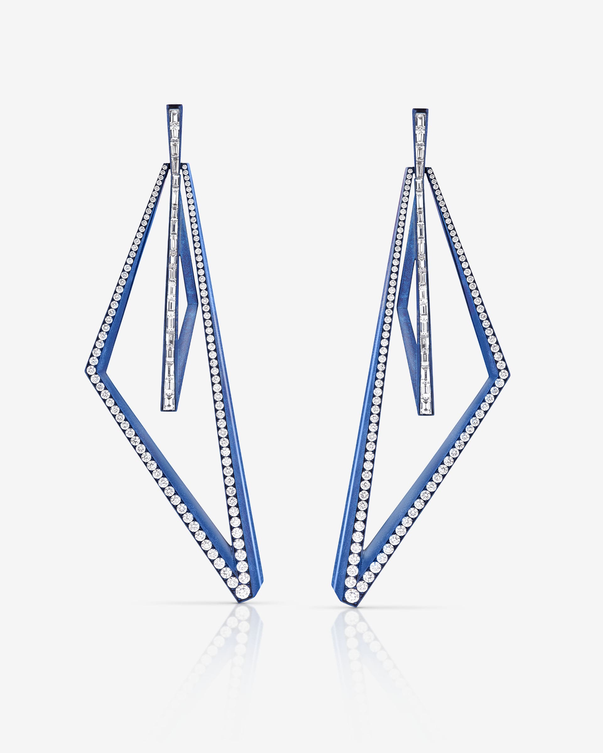 Very Obtuse Hoops in Blue Titanium | Stephen Webster